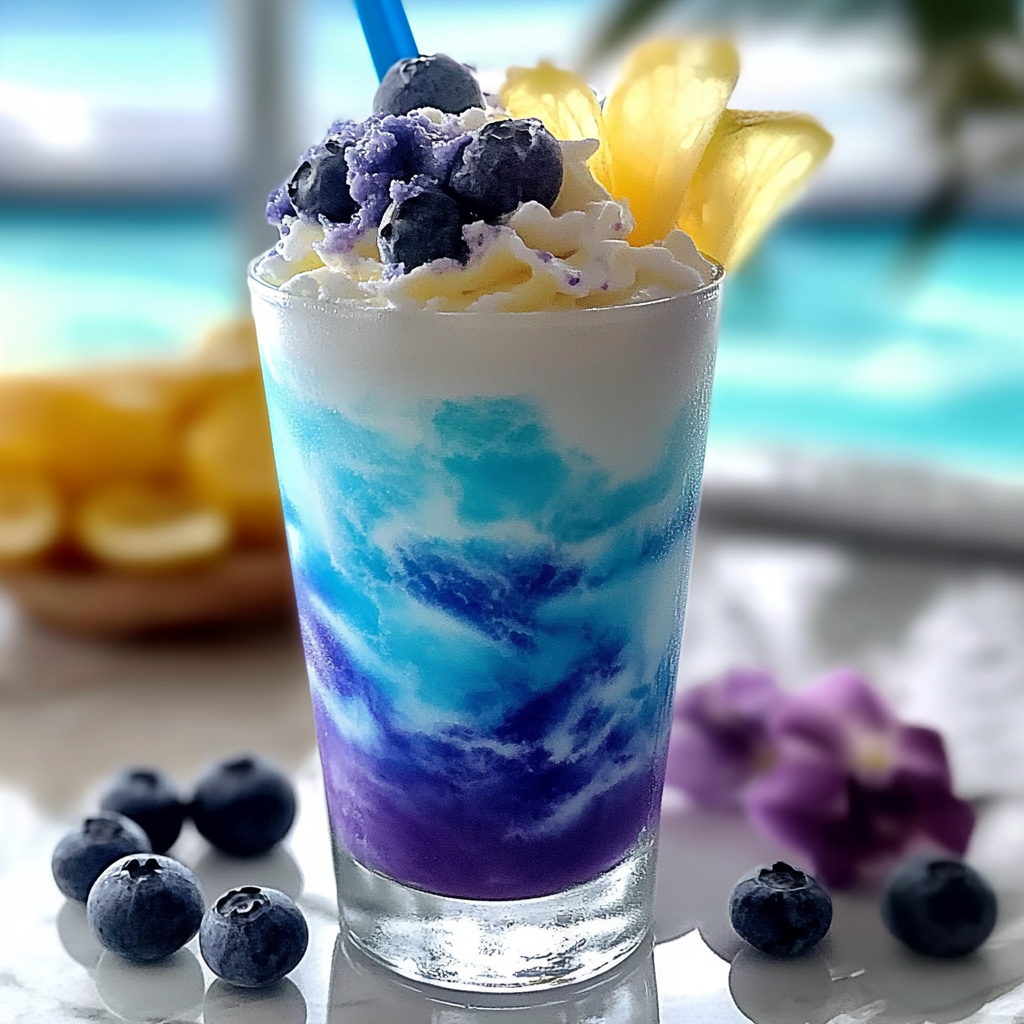 Blue Swirl Mocktail, The ultimate virgin ocean love Colada Tropical
