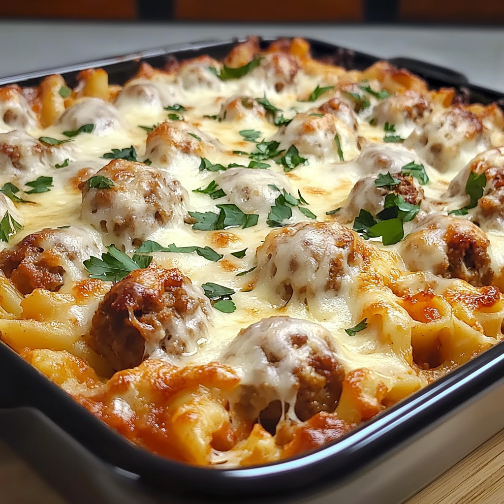 Italian Meatball Pasta Bake: Easy Dump-and-Bake Casserole