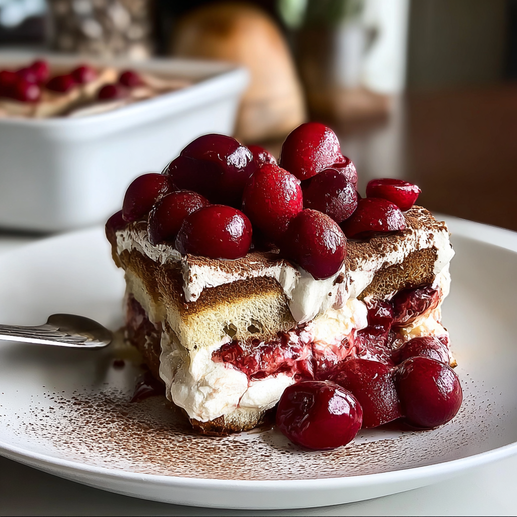Cherry Amaretto Tiramisu Recipe - Easy No-Bake Dessert in 40 minutes