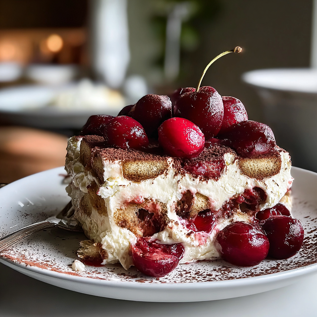 Cherry Amaretto Tiramisu Recipe - Easy No-Bake Dessert in 40 minutes