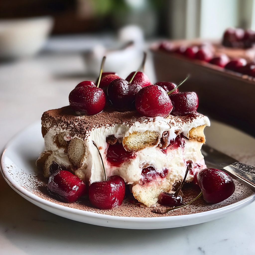 Cherry Amaretto Tiramisu Recipe - Easy No-Bake Dessert in 40 minutes