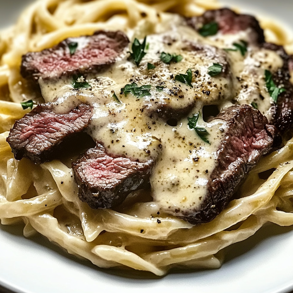 Steak Gorgonzola Alfredo Pasta - Best Creamy Italian Recipe in 30 minutes