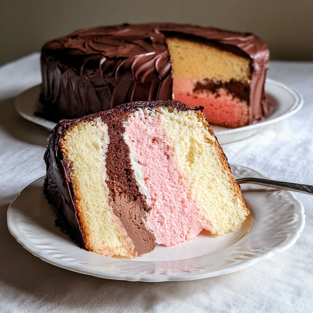 Neapolitan Loaf Cake with Ganache Glaze – Easy Swirled Vanilla ...