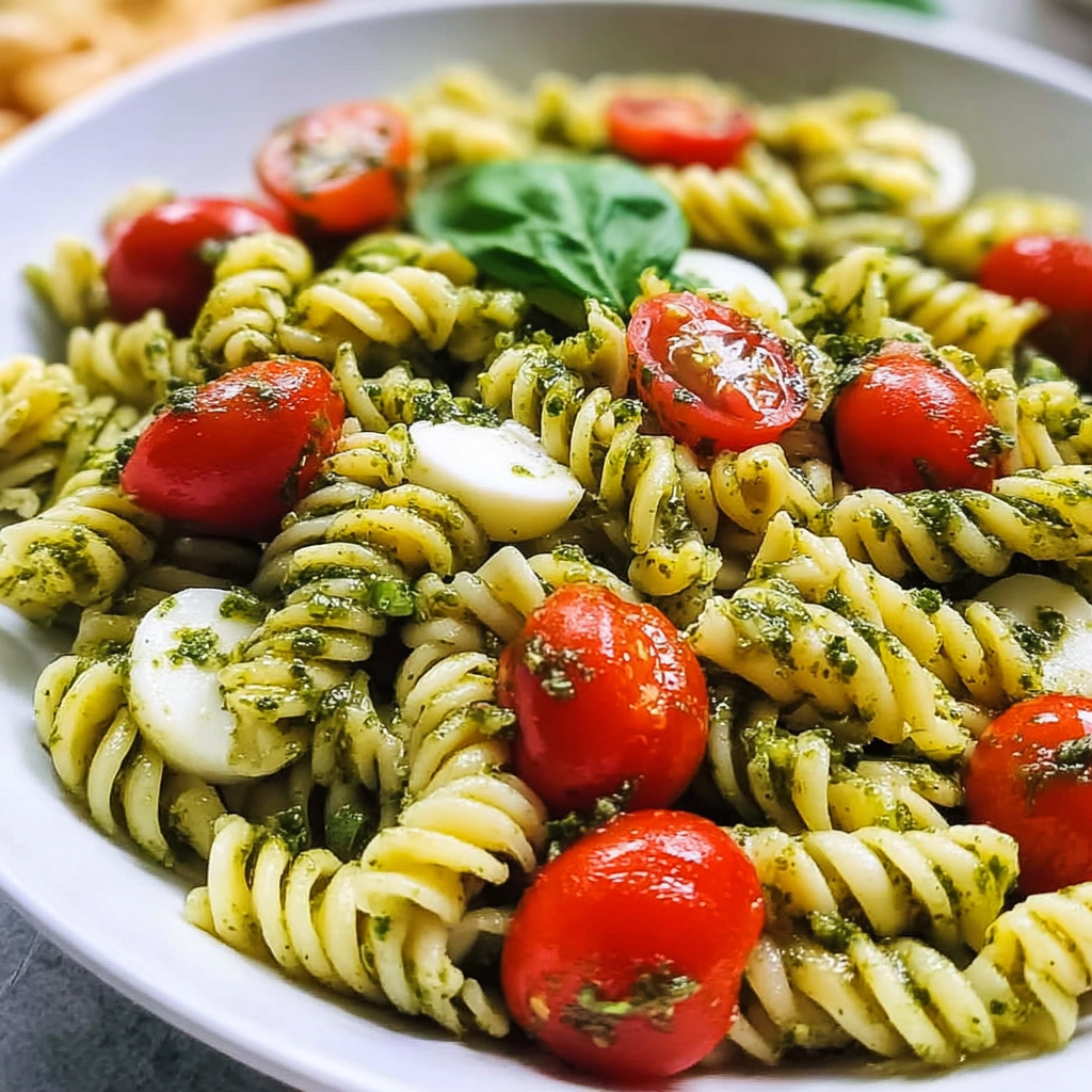 Pesto Pasta Cherry Tomatoes - Amazing Fresh Italian Recipe