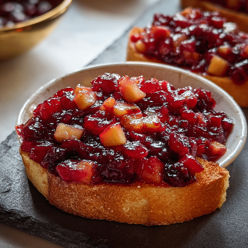 Apple Cranberry Chutney Crostini: Perfect Holiday Appetizer