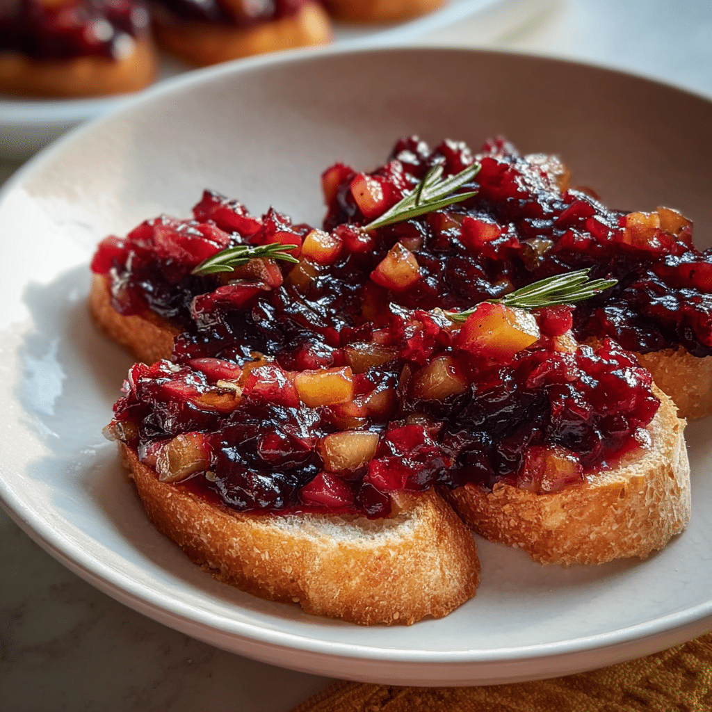 Apple Cranberry Chutney Crostini: Perfect Holiday Appetizer